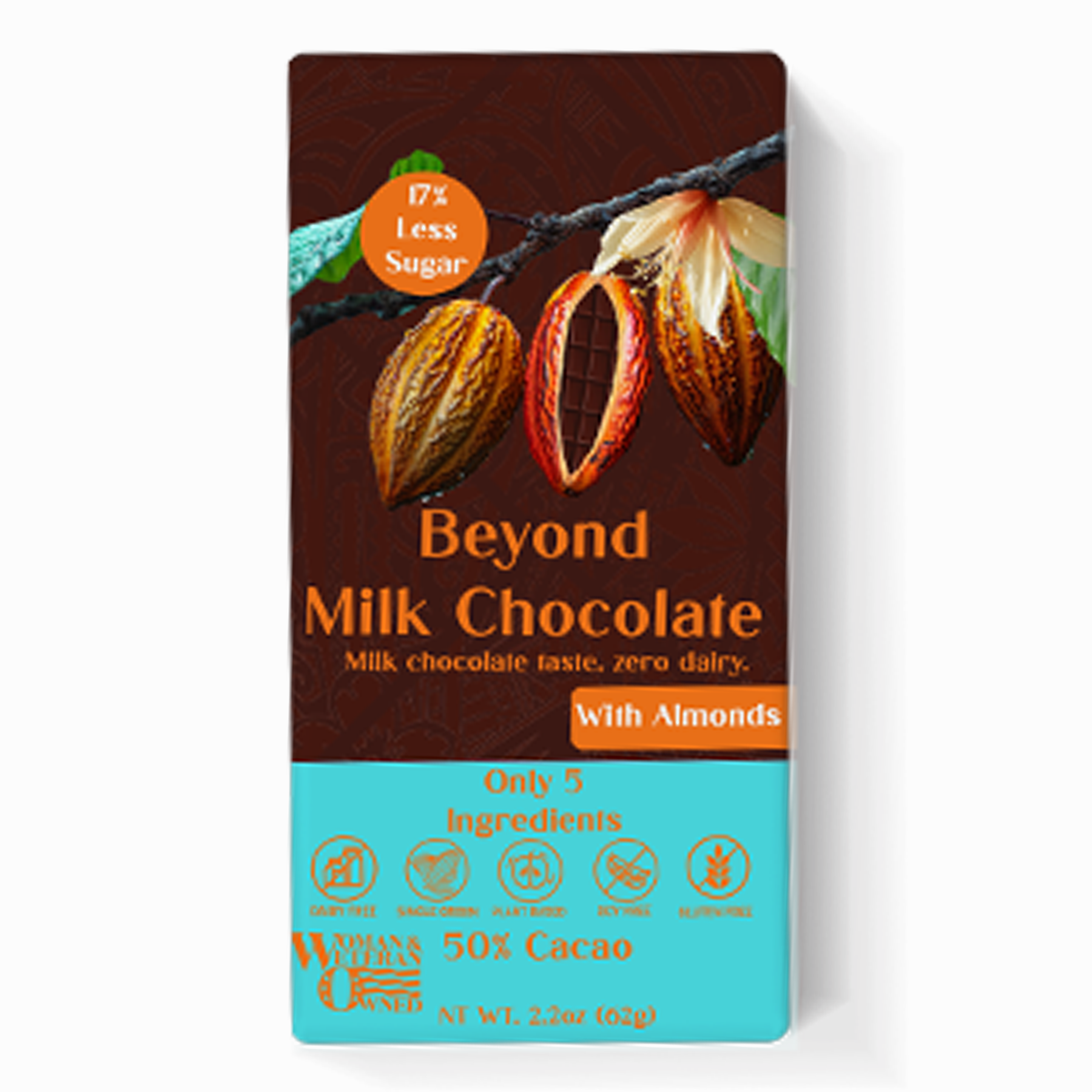 Beyond Milk Chocolate w/ Almonds 50% Cacao- Organic
